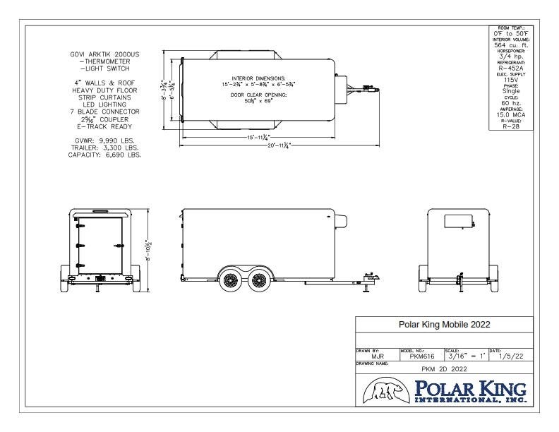 6x16 Refrigerated Trailer for sale | New Polar King PKM616 | TrailersUSA